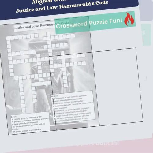 HSS 6.2.4 Puzzle Pack Justice & Law: Hammurabi’s Code Activities