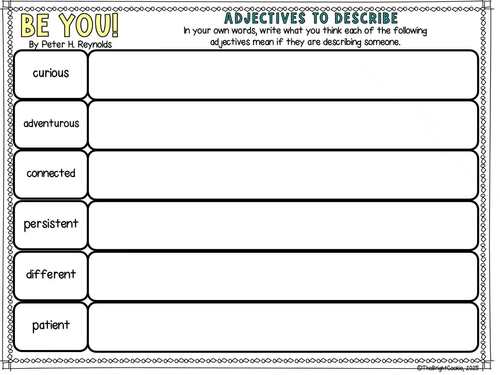 Be You! Positive Affirmations, Positive Self Talk Activities Patience ...