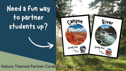 Nature Themed Partner Pair Up Cards! by HolmRoom | TPT