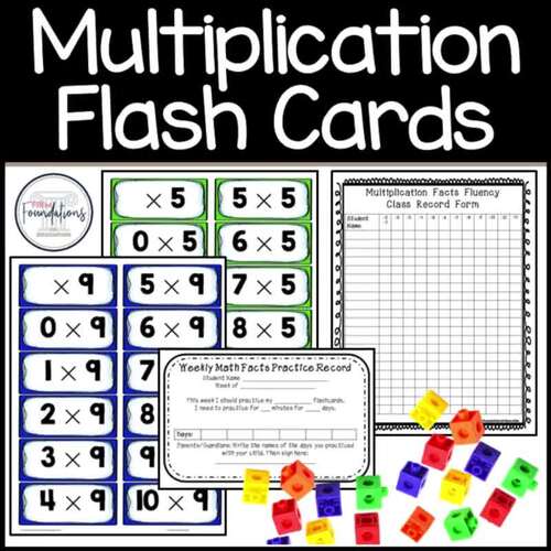 Multiplication Flash Cards Math Fact Fluency Practice Answers on Back