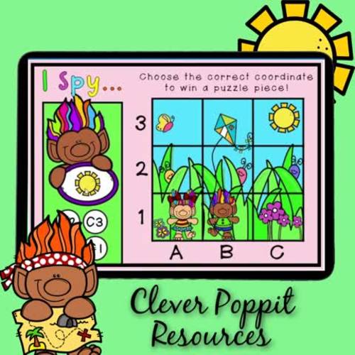 BOOM CARDS Troll Grid Coordinates - I Spy... by Clever Poppit Resources