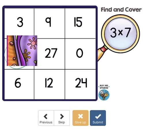 3RD GRADE BEGINNING MULTIPLICATION FACTS BOOM CARDS HIDDEN PICTURE ...