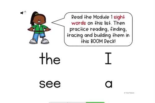 HMH Into Reading Kindergarten BOOM CARDS™ Module 1 Sight Words Ocean Theme