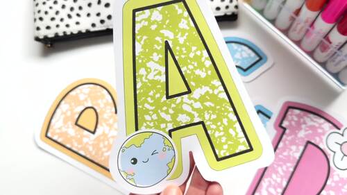 Earth Day Bulletin Board Letters Composition Notebook Themed Decor ...