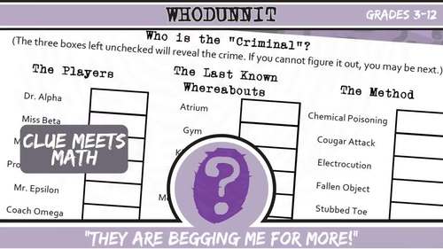 Order of Operations (4 Ops HARDER) Whodunnit Activity - Printable ...