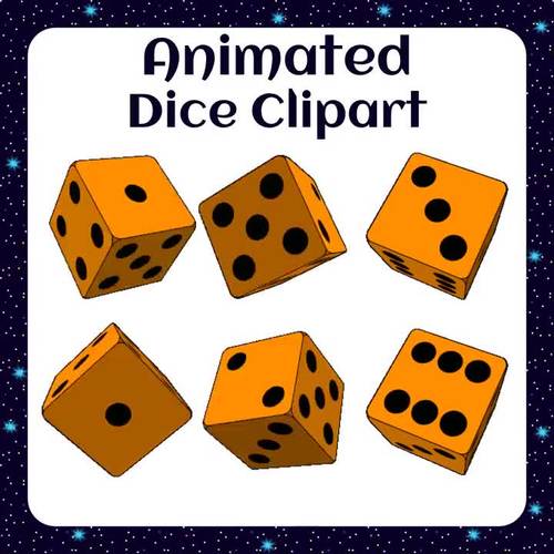 Digital Dice GIFs - Animated Clipart – Orange with Black Dots | TPT