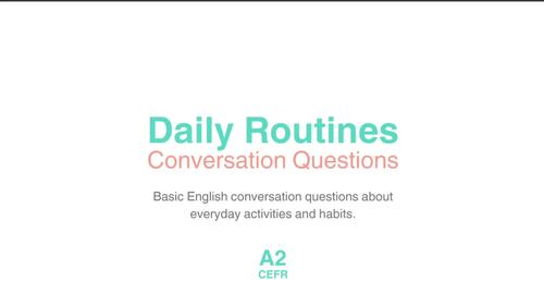 A2 Daily Routines ESL Speaking Cards & Digital Slides | English ...