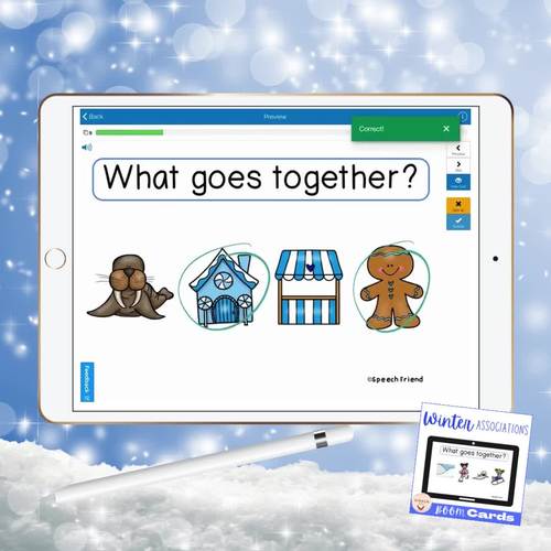 Winter Associations Boom Cards by Speech Friend | TPT