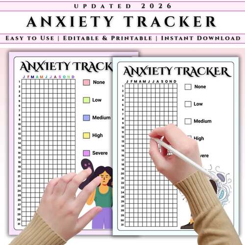 Anxiety Tracker for Students | SEL Daily & Monthly Check-In | School ...