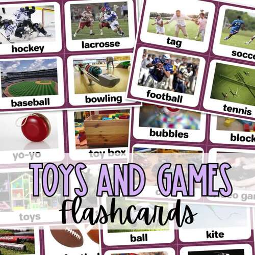 Toys, Sports & Games Sampler Real Photo Vocabulary Flashcards for ESL ...