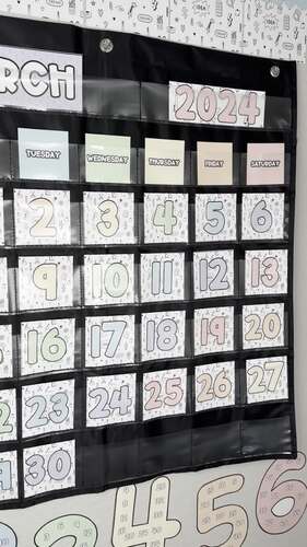 School Doodles Calendar Kit | EDITABLE | Calm Pastel Classroom Decor