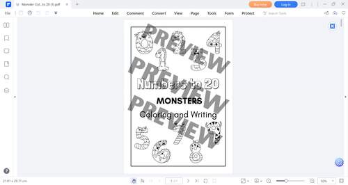 Monster Summer Numbers to 20 Coloring Kindergarten End of The Year ...