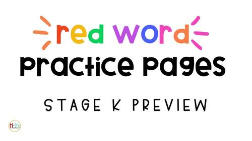 Orton Gillingham Scope and Sequence│Red Word Practice Pages│Red Words Book