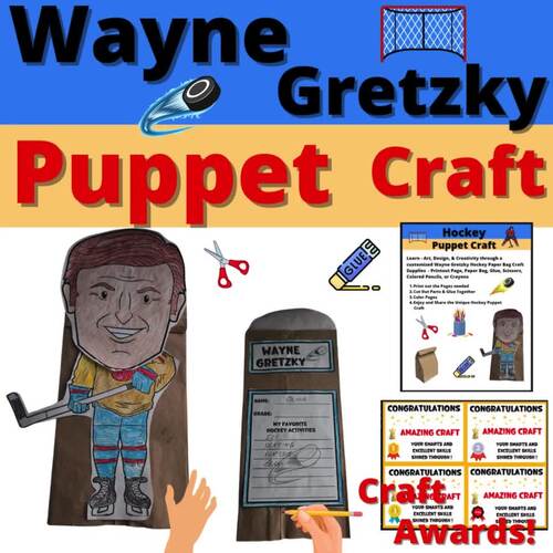 Wayne Gretzky Puppet Craft Activity Hockey Canada Activity & Bonus Awards