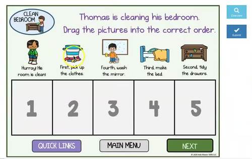 Occupational Therapy BOOM CARDS for Teletherapy: Personal Chores