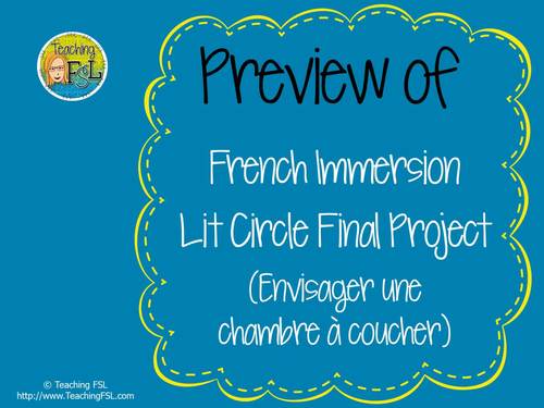 French | Lit Circle Final Project | Design & Present Character's Bedroom