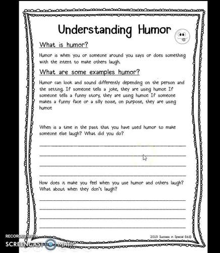 Social Skills for Middle School and High School Teaching Jokes and Humor