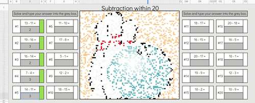 Digital Math Pixel Art | Mystery Picture 3rd Grade Fluency Subtraction ...