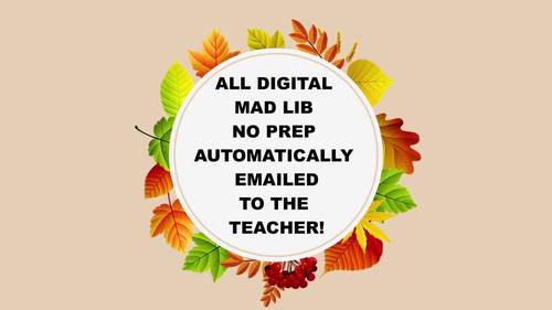 Autumn Adventure Mad Lib - All Digital - No Prep - No Google sign in Reqd.