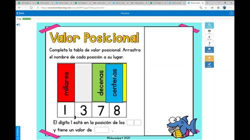 Valor Posicional hasta el Millar (Boom Cards) Spanish Place Value