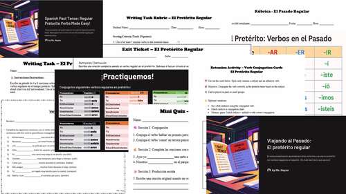 Spanish Preterite Tense – Regular Verbs: Video Lessons + Worksheets ...