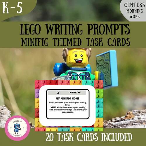 All About Me LEGO Minifig Writing Task Cards | Back to School Writing ...