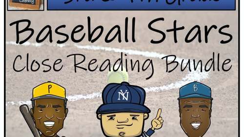 Baseball Players Close Reading Comprehension Bundle | 3rd Grade & 4th Grade