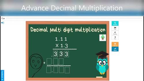 Step by step Advance Decimal Multiplication Boom card by SG Math Guru