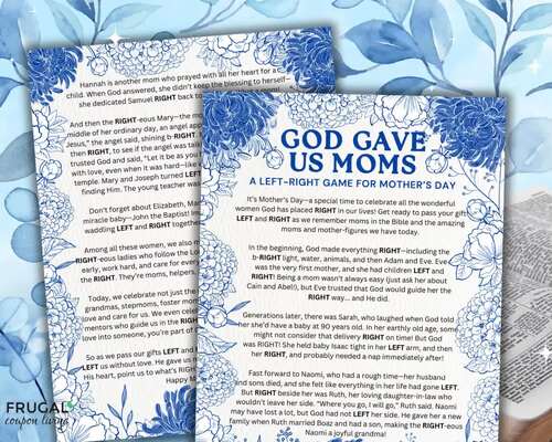 Moms of the Bible Left Right Game God Gave Us Moms Adult Bible Gift ...