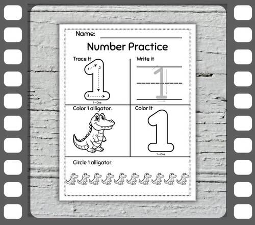 Animal Number Practice Worksheets 1-10 | Count, Trace, and Write | PreK-K