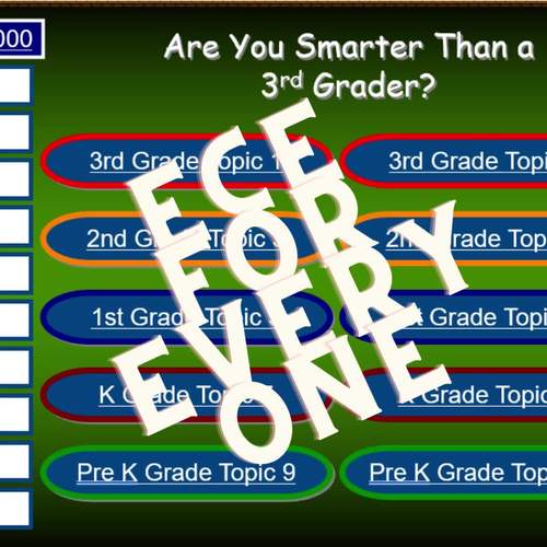 Are You Smarter than a 3rd Grader Matter version by ECE for Everyone
