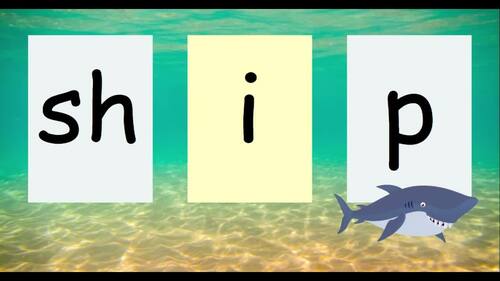 Orton Gillingham Blending Board with "SH" Digraph Words - Powerpoint