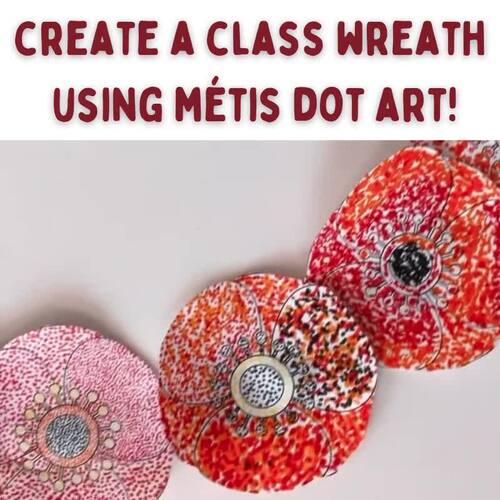 Poppy Wreath - Poppy Craft - Métis Dot Art - Remembrance Day Canada ...
