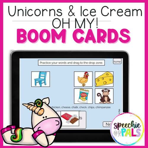 Articulation Unicorns & Ice Cream OH MY! Boom Cards CH by Speechie Pals