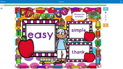 Back to School Synonyms and Antonyms Boom™ Cards Digital Activity