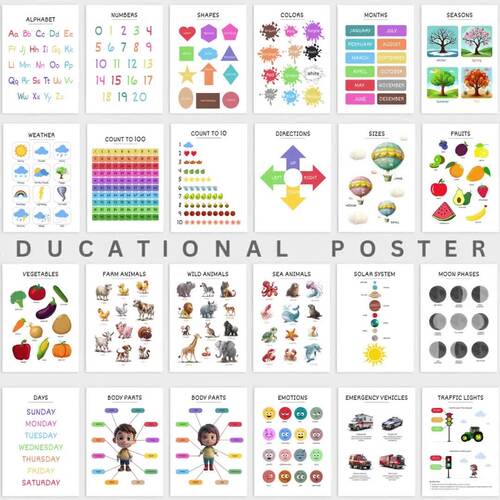 Mega Bundle:29 Educational Posters for Preschool & Kindergarten ...