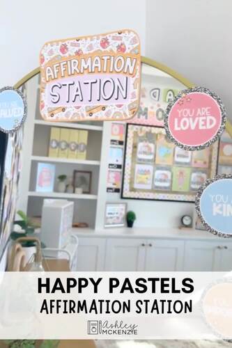 Positive Affirmations Mirror Kit Happy Pastel Classroom Affirmation Station