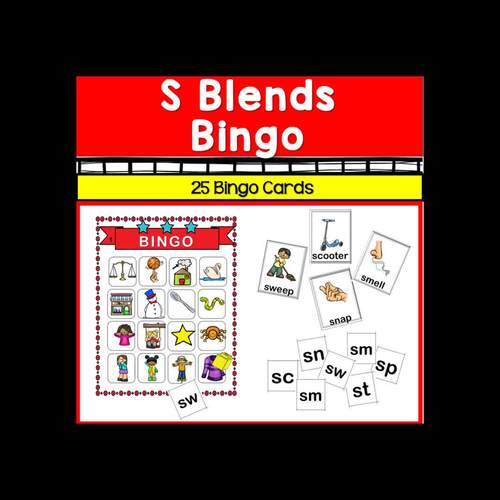 S Blends | Bingo Game by Pint Size Learners | Teachers Pay Teachers