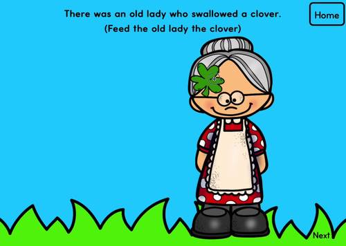 There Was An Old Lady Who Swallowed A Clover - Speech Therapy Book ...