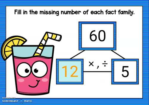 Number Bonds Fact Family Table of 5 Boom Cards™ Distance Learning