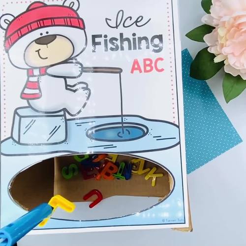 Ice Fishing ABC Winter Letter Identification Activity by Turner Tots