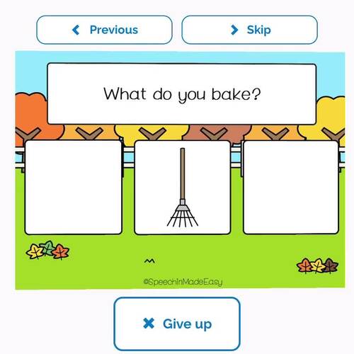 Fall Identifying Object Function | Boom Cards for Speech by Speechin ...