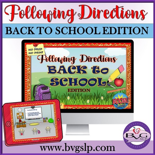 BOOM Cards Back to School Following Directions Teletherapy - DEMO by ...