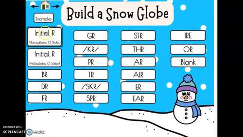Build a Snow Globe BOOM Cards™ Initial R, R Blends, Vocalic R Sounds ...