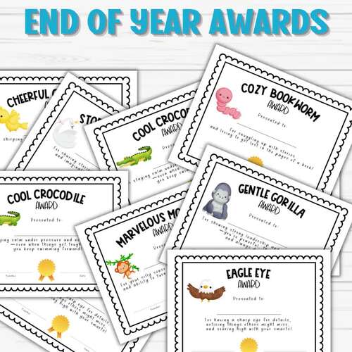 Animal-Themed End-of-Year Awards for Preschool & Kindergarten ...