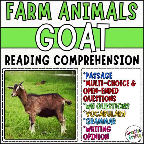 Farm Animals Goat Reading Comprehension Passage and Questions 3rd Grade
