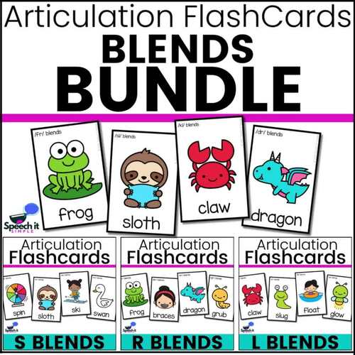 S - L - R Blends BUNDLE - Articulation - Phonology - Apraxia - Flashcards