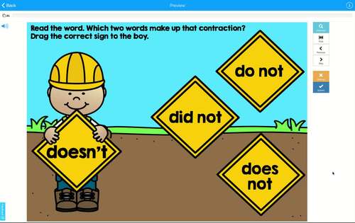 Contraction Activities Spelling Boom Cards by Krafty in Kinder | TPT