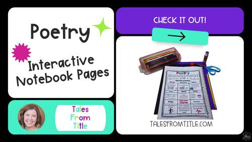Elements of Poetry Interactive Notebook Pages by Tales from Title