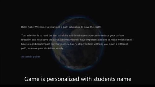 Grades 6-8 Pick A Path Save The Earth Digital Earth Day Escape Room NO PREP